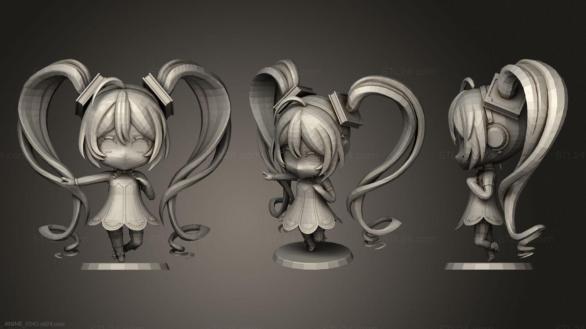 Anime - Miku, ANIME_0245. 3D stl model for CNC